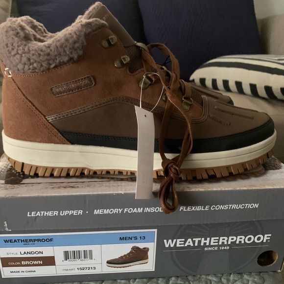 Weatherproof | Shoes | Mens Shoes Weatherproof Brown Boots Memory Foam ...